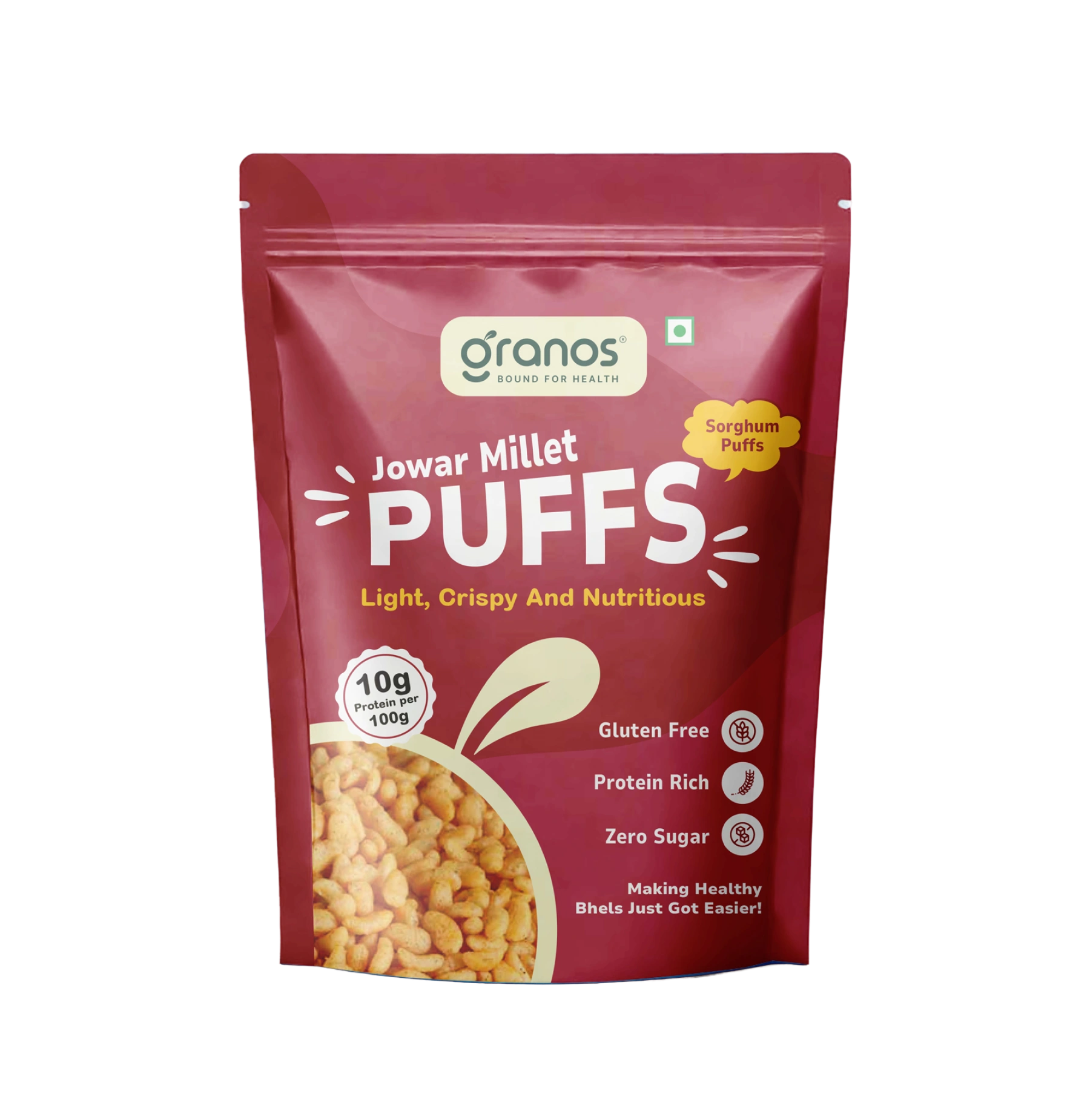 Buy Healthy Roasted Millet Jowar Puffs 150g Online In India | Granos